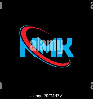 NMK circle letter logo design with circle and ellipse shape. NMK ...