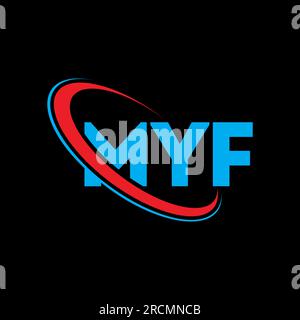 MYF circle letter logo design with circle and ellipse shape. MYF ...