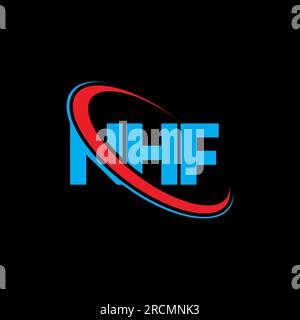 NHF circle letter logo design with circle and ellipse shape. NHF ...