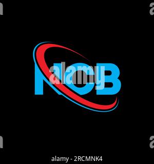 NCB circle letter logo design with circle and ellipse shape. NCB ellipse letters with ...