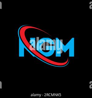 NGM circle letter logo design with circle and ellipse shape. NGM ...