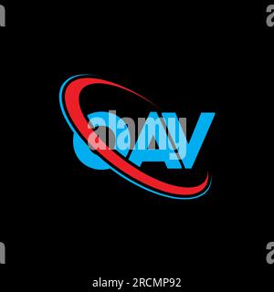 OAV circle letter logo design with circle and ellipse shape. OAV ...