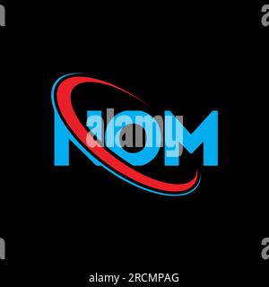 NOM circle letter logo design with circle and ellipse shape. NOM ...
