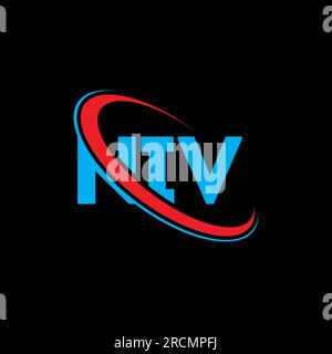 NIV circle letter logo design with circle and ellipse shape. NIV ...