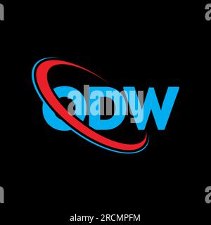 ODW circle letter logo design with circle and ellipse shape. ODW ...