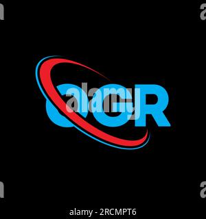 OGR circle letter logo design with circle and ellipse shape. OGR ...