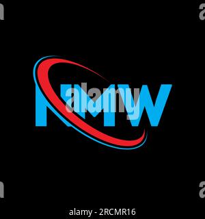 NMW circle letter logo design with circle and ellipse shape. NMW ...