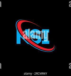 NSI circle letter logo design with circle and ellipse shape. NSI ...