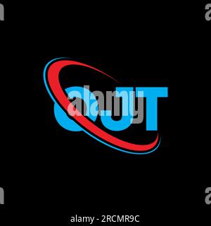 OJT circle letter logo design with circle and ellipse shape. OJT ...