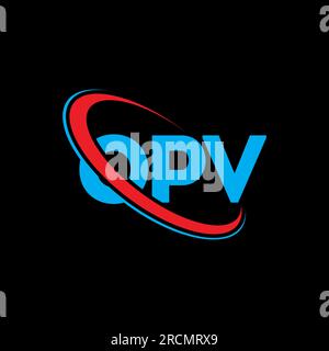 OPV circle letter logo design with circle and ellipse shape. OPV ...