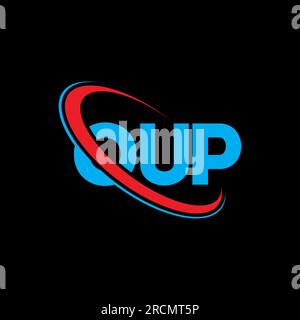 OUP circle letter logo design with circle and ellipse shape. OUP ...