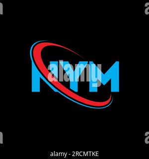 NYM circle letter logo design with circle and ellipse shape. NYM ...