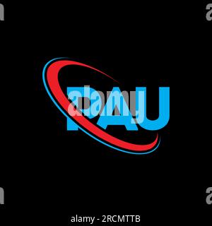 PAU circle letter logo design with circle and ellipse shape. PAU ...