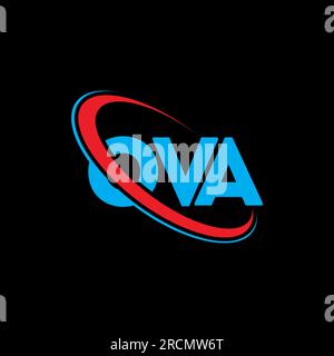 OVA circle letter logo design with circle and ellipse shape. OVA ...
