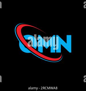 OMN circle letter logo design with circle and ellipse shape. OMN ...