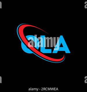 OLA circle letter logo design with circle and ellipse shape. OLA ...