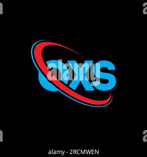 OXS circle letter logo design with circle and ellipse shape. OXS ...