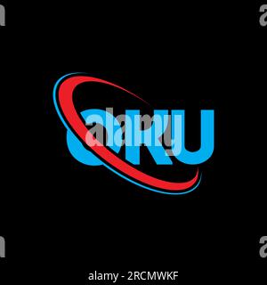 OKU circle letter logo design with circle and ellipse shape. OKU ...