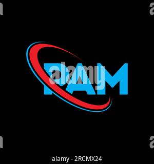 PAM circle letter logo design with circle and ellipse shape. PAM ...