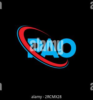 PAO circle letter logo design with circle and ellipse shape. PAO ...