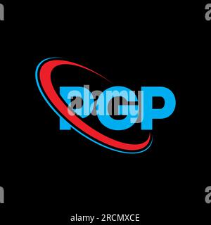 PGP circle letter logo design with circle and ellipse shape. PGP ...