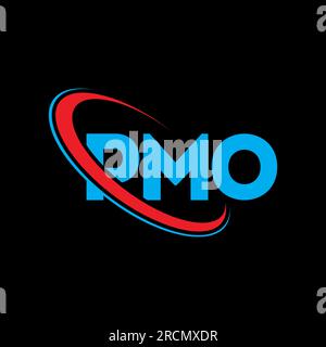 PMO circle letter logo design with circle and ellipse shape. PMO ...