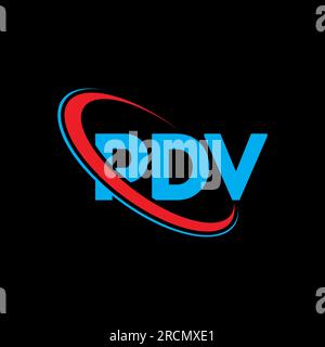 PDV circle letter logo design with circle and ellipse shape. PDV ...