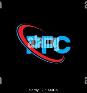 PFC circle letter logo design with circle and ellipse shape. PFC ...