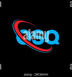 OSQ circle letter logo design with circle and ellipse shape. OSQ ...