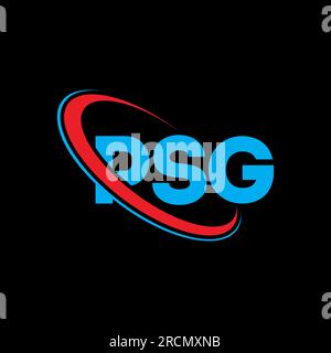 PSG circle letter logo design with circle and ellipse shape. PSG ...