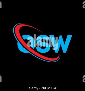 OSW circle letter logo design with circle and ellipse shape. OSW ...