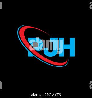 PJH circle letter logo design with circle and ellipse shape. PJH ...