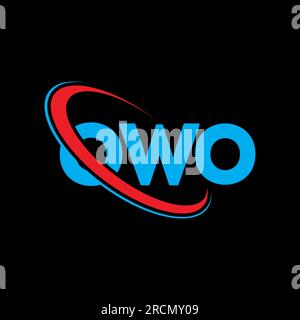 OWO circle letter logo design with circle and ellipse shape. OWO ...