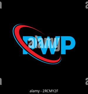 PWP circle letter logo design with circle and ellipse shape. PWP ...