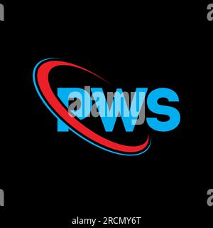 PWS circle letter logo design with circle and ellipse shape. PWS ...