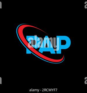 PAP circle letter logo design with circle and ellipse shape. PAP ...