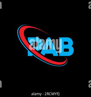 PAB circle letter logo design with circle and ellipse shape. PAB ...