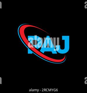 PAJ circle letter logo design with circle and ellipse shape. PAJ ...