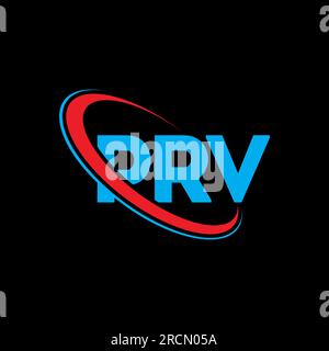 PRV circle letter logo design with circle and ellipse shape. PRV ...