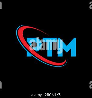 PTM circle letter logo design with circle and ellipse shape. PTM ...