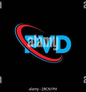 PVD circle letter logo design with circle and ellipse shape. PVD ...