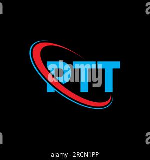 PTT circle letter logo design with circle and ellipse shape. PTT ...