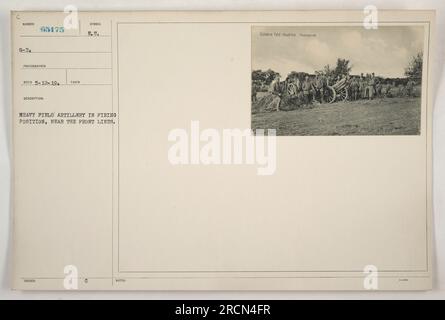 A photograph of a heavy artillery position on the Piave Front during ...