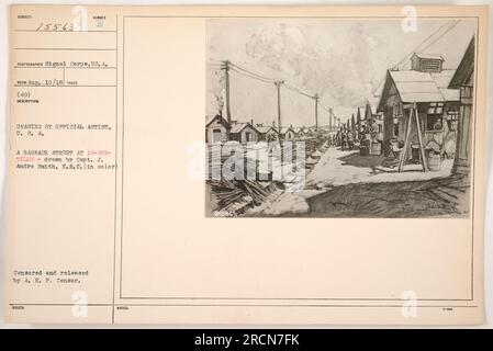 Color drawing by Capt. J. Andre Smith, E.R.C., depicting a view of ...