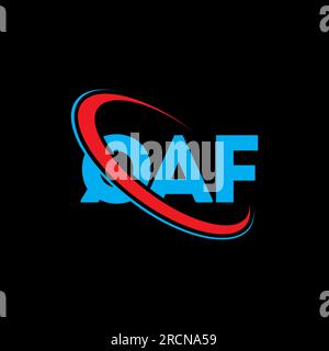 QAF circle letter logo design with circle and ellipse shape. QAF ...