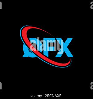 QFX circle letter logo design with circle and ellipse shape. QFX ...