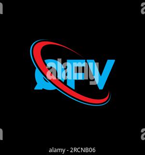 QFV circle letter logo design with circle and ellipse shape. QFV ...