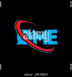 QME circle letter logo design with circle and ellipse shape. QME ...