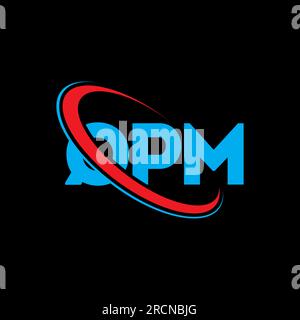 QPM circle letter logo design with circle and ellipse shape. QPM ...