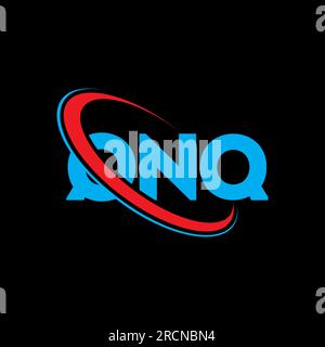 QNQ circle letter logo design with circle and ellipse shape. QNQ ...